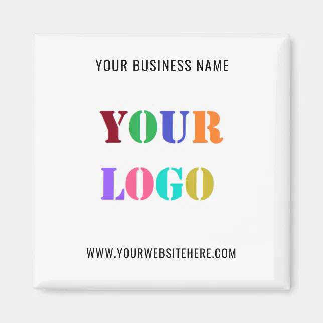 Company Logo and Text Promotional Business Magnet | Zazzle