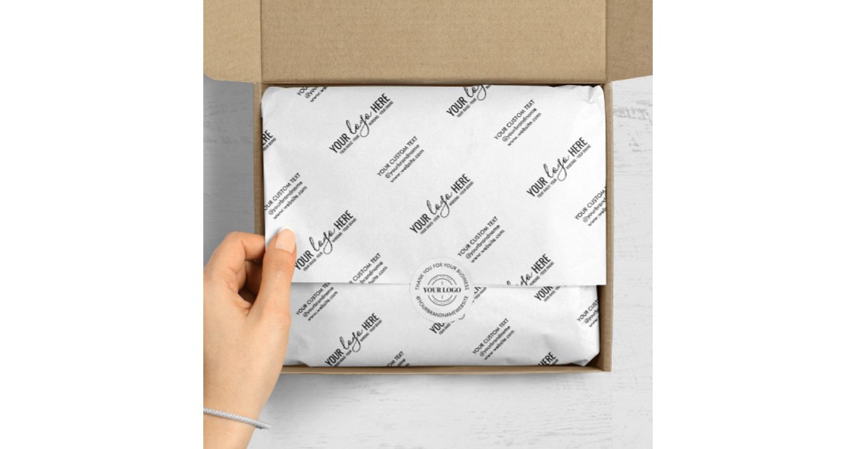 Company Logo Brand Slogan Personalized Business Tissue Paper | Zazzle