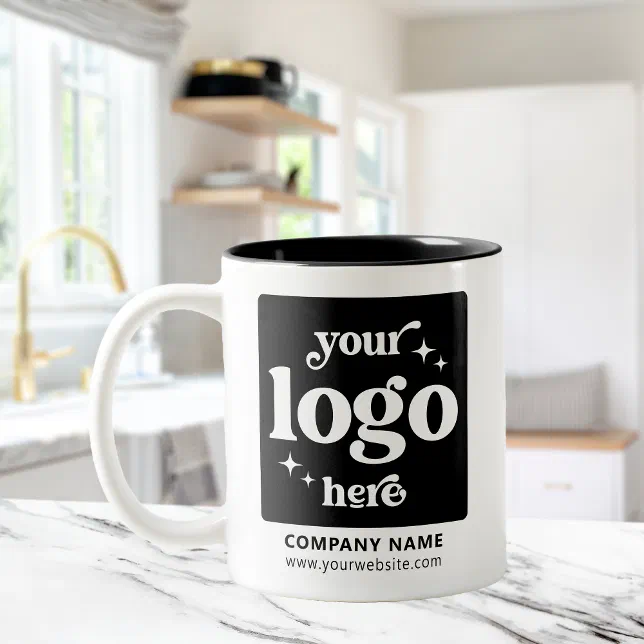 Company Logo Business Client Gift Custom Employee Two-Tone Coffee Mug ...