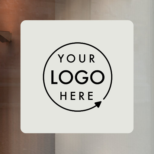 Company Logo | Business Custom Gray Square Window Cling | Zazzle