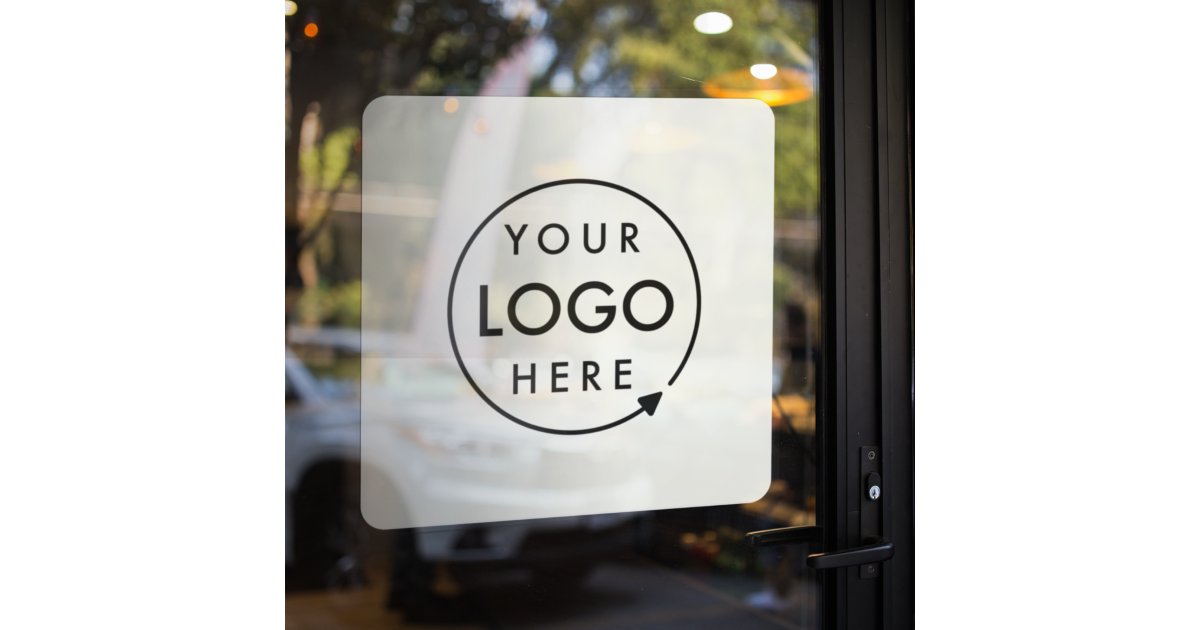 Company Logo | Business Custom Gray Square Window Cling | Zazzle