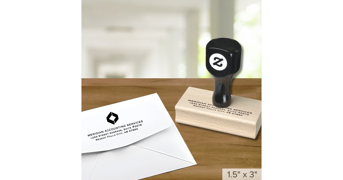 Company Logo Business Return Address Rubber Stamp | Zazzle