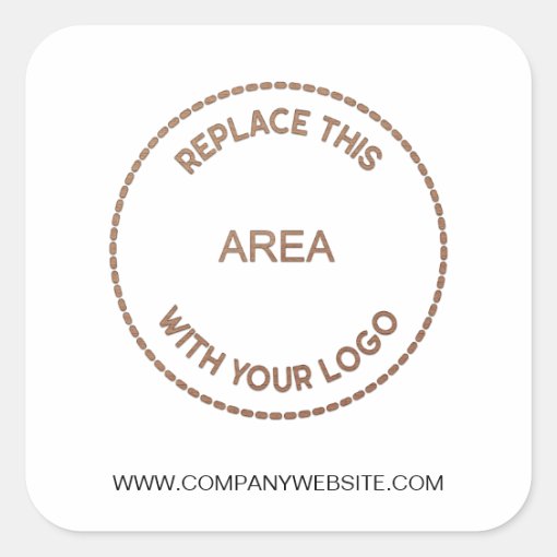 Company Logo Business Website Square Sticker | Zazzle