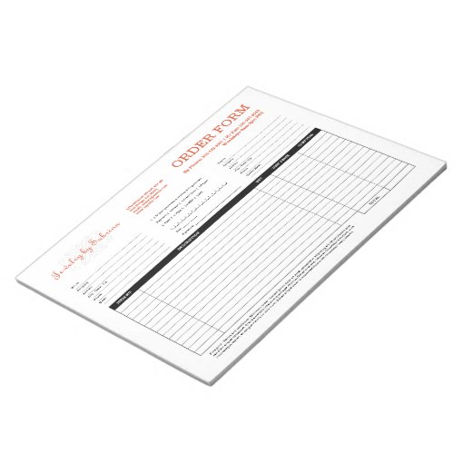 Company logo custom jewelry business order form notepad | Zazzle