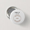 Company Logo Employee Name Job Title White Button | Zazzle
