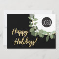 Company logo Happy holidays wreath coupon voucher Holiday Card | Zazzle