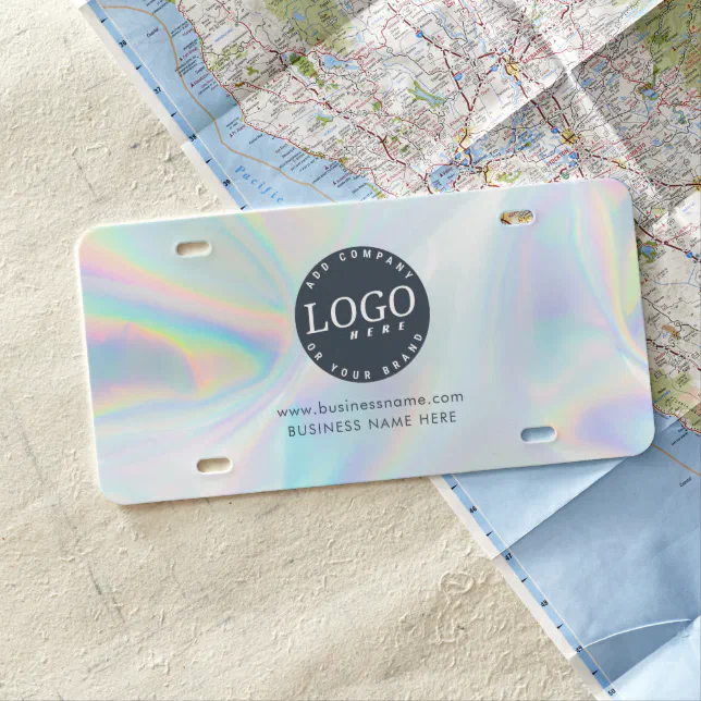 Company Logo Holographic Corporate Staff License Plate | Zazzle