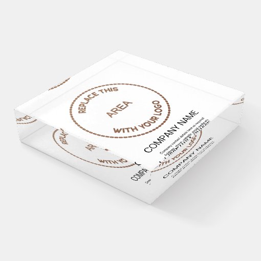 Company Logo Name Address Promotional Paperweight | Zazzle