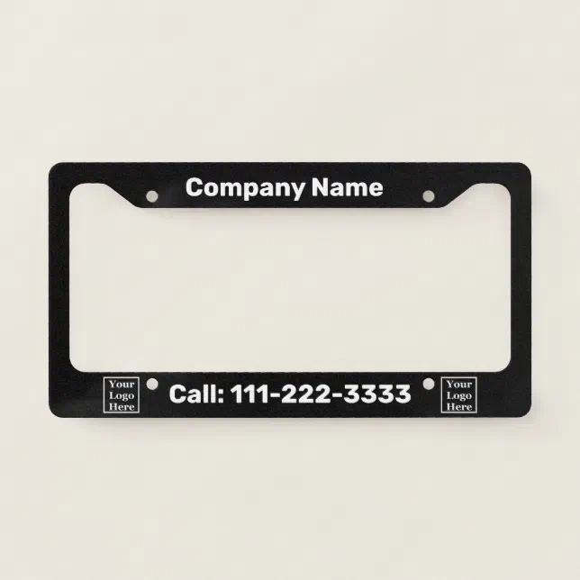 Company Logo, Name and Phone Number License Plate Frame | Zazzle