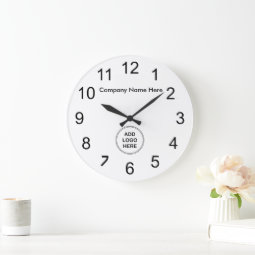 Company Logo Office Wall Clock Template | Zazzle