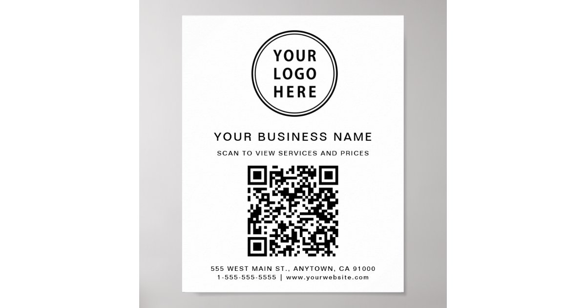Company Logo QR Code Poster | Zazzle