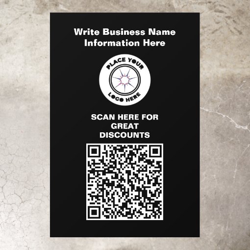 Company Logo QR Code Scan Promotion Custom Floor Decals | Zazzle