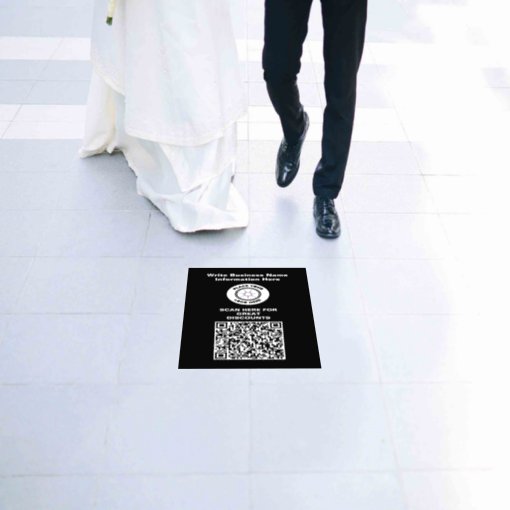Company Logo QR Code Scan Promotion Custom Floor Decals | Zazzle