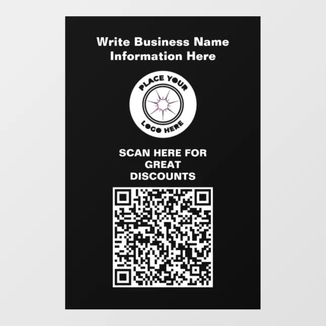 Company Logo QR Code Scan Promotion Custom Floor Decals | Zazzle