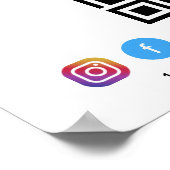 Company Logo QR Code Social Media Poster | Zazzle