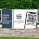Company Logo QR Code Vinyl Blue Indoor Outdoor Banner | Zazzle