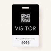 Company Logo QR Code Visitor Badge | Zazzle