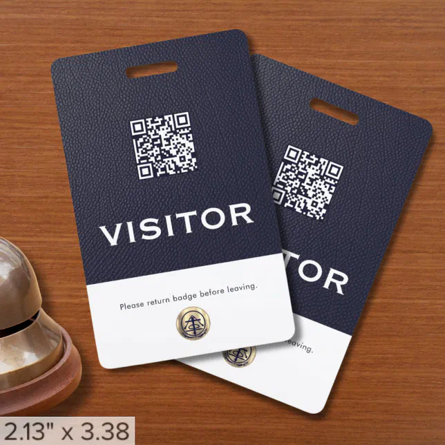 Company Logo QR Code Visitor Badge | Zazzle