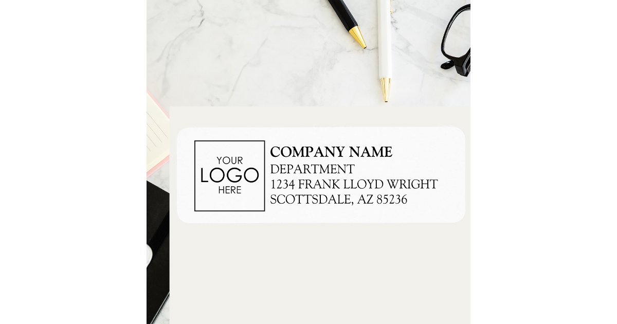 Company Logo Simple Custom Business Return Address Label | Zazzle