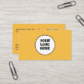 Company Logo Social Media QR Code Yellow Elegant Business Card | Zazzle