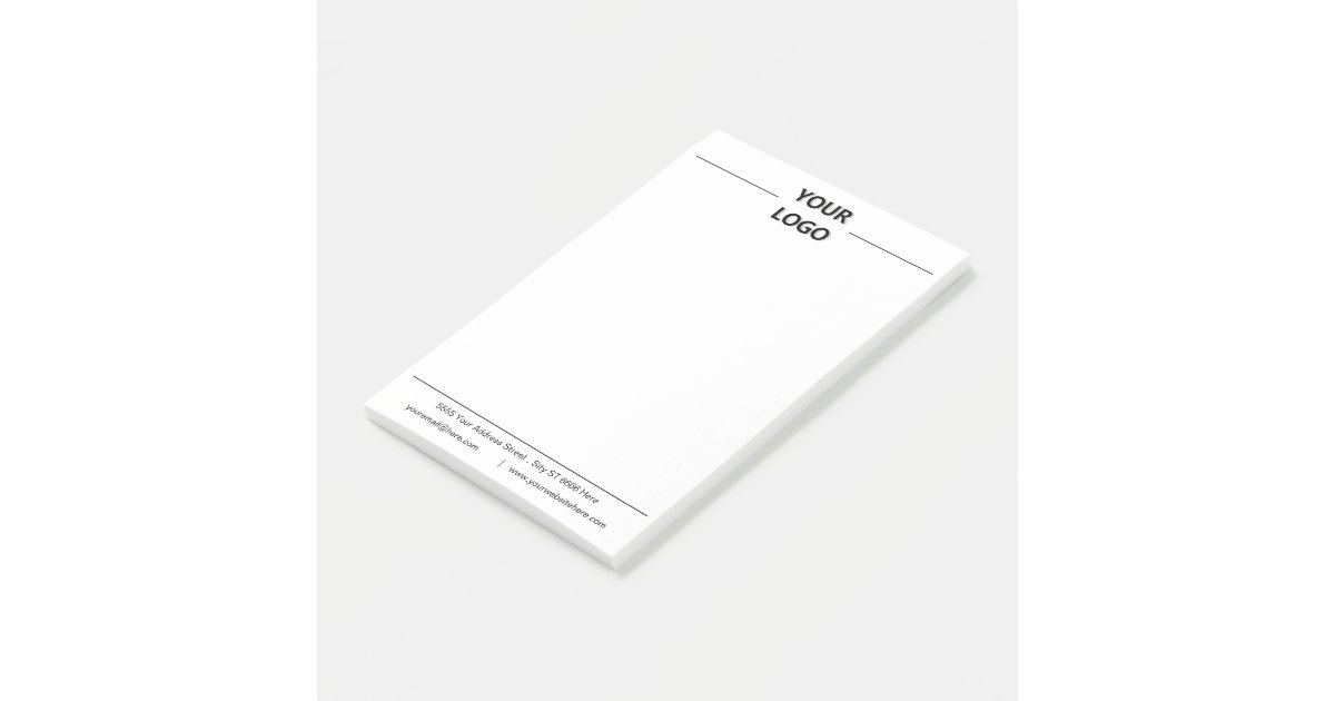 Company Logo Text Business Post-it® Notes Template | Zazzle