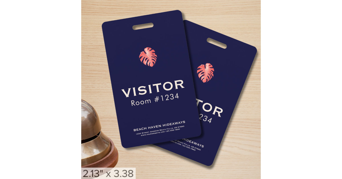 Company Logo Visitor Badge Hotel Resort | Zazzle