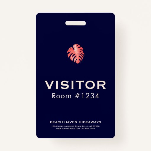 Company Logo Visitor Badge Hotel Resort | Zazzle