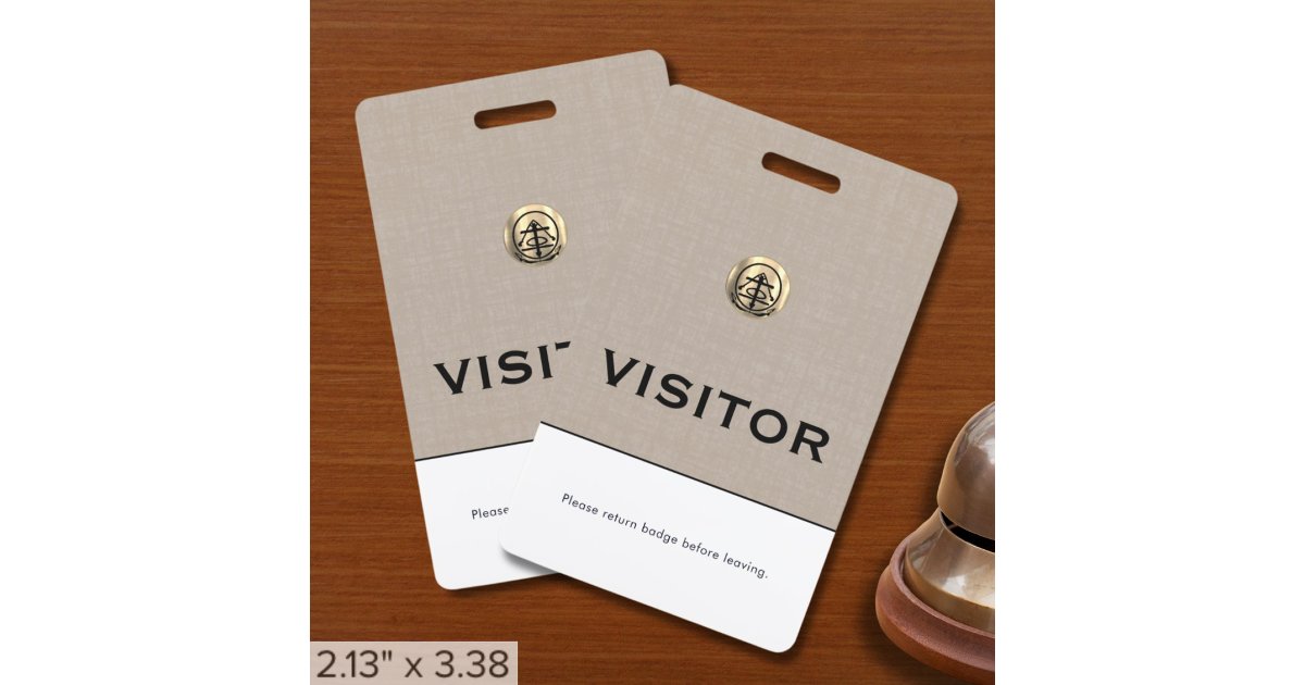 Company Logo Visitor Badge Return Request | Zazzle