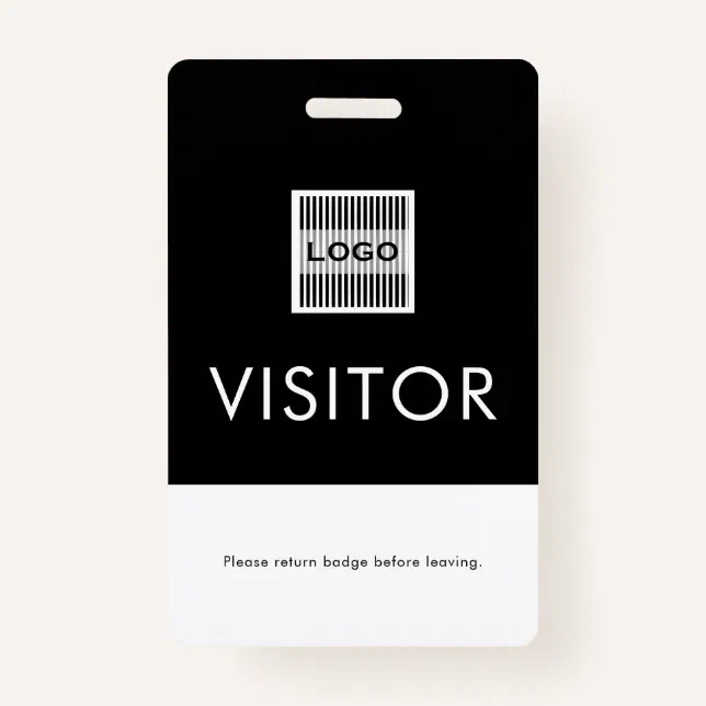 Company Logo Visitor Badge with Return Request | Zazzle