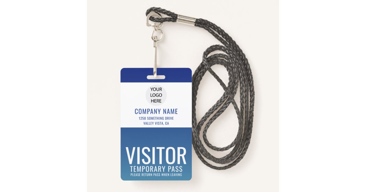 Company Logo Visitor Pass ID Badge | Zazzle