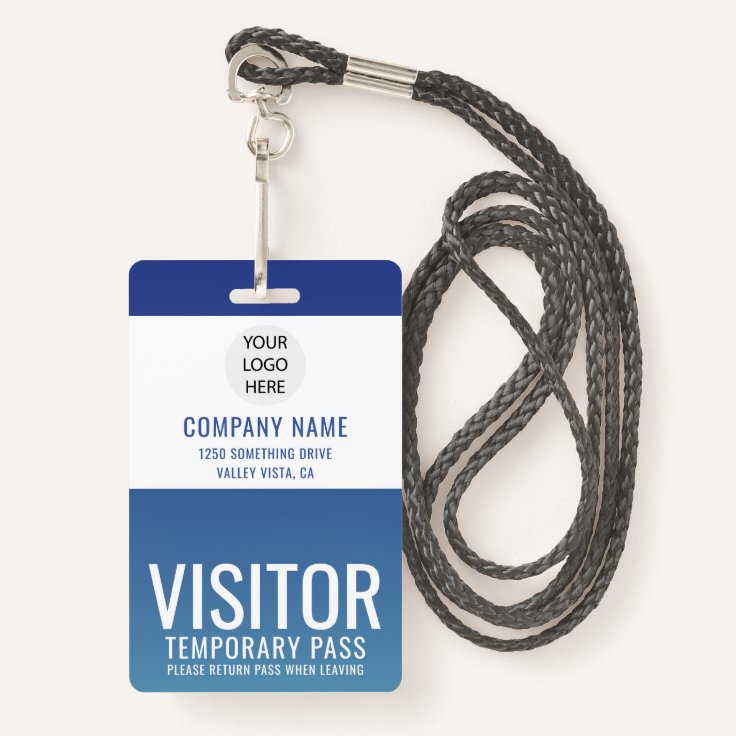 Company Logo Visitor Pass ID Badge | Zazzle