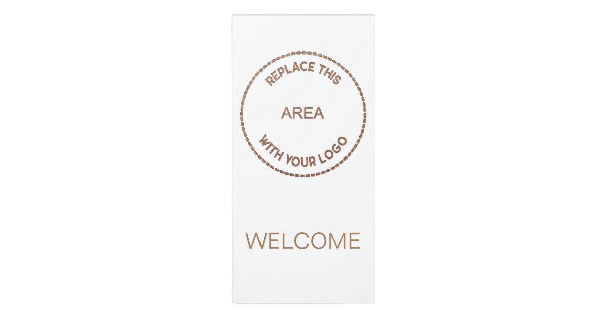 Company Logo Welcome Typography White Door Sign | Zazzle