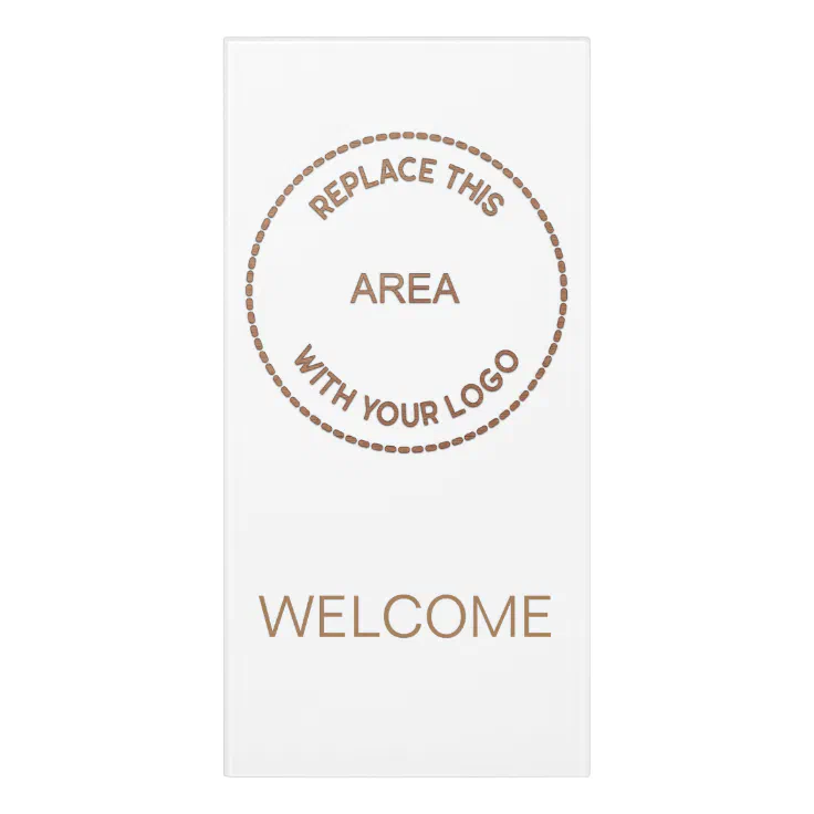 Company Logo Welcome Typography White Door Sign | Zazzle