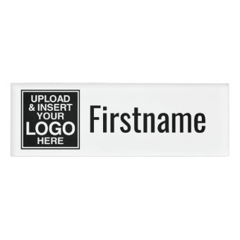 Company Logo with area for First Name only Name Tag | Zazzle