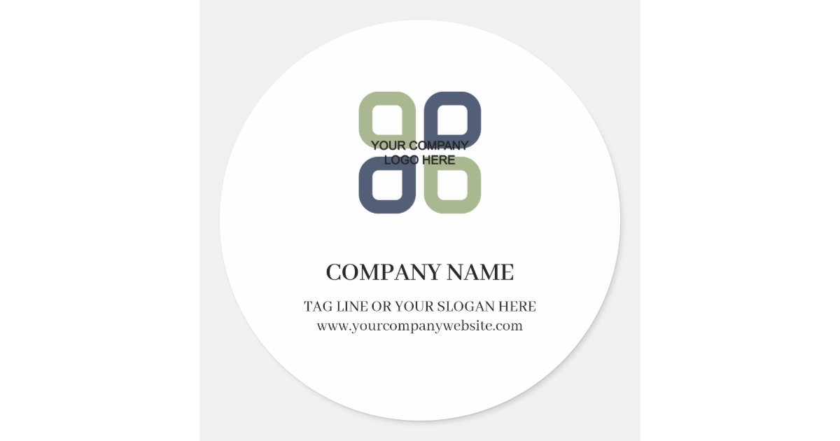 Company Logo With Business Slogan Classic Round Sticker | Zazzle