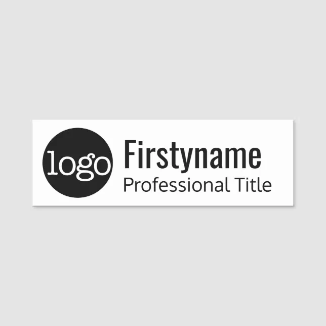Company Logo with First Name Professional Title Name Tag | Zazzle