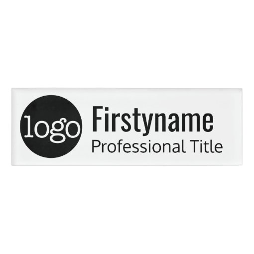 Company Logo with First Name Professional Title Name Tag | Zazzle