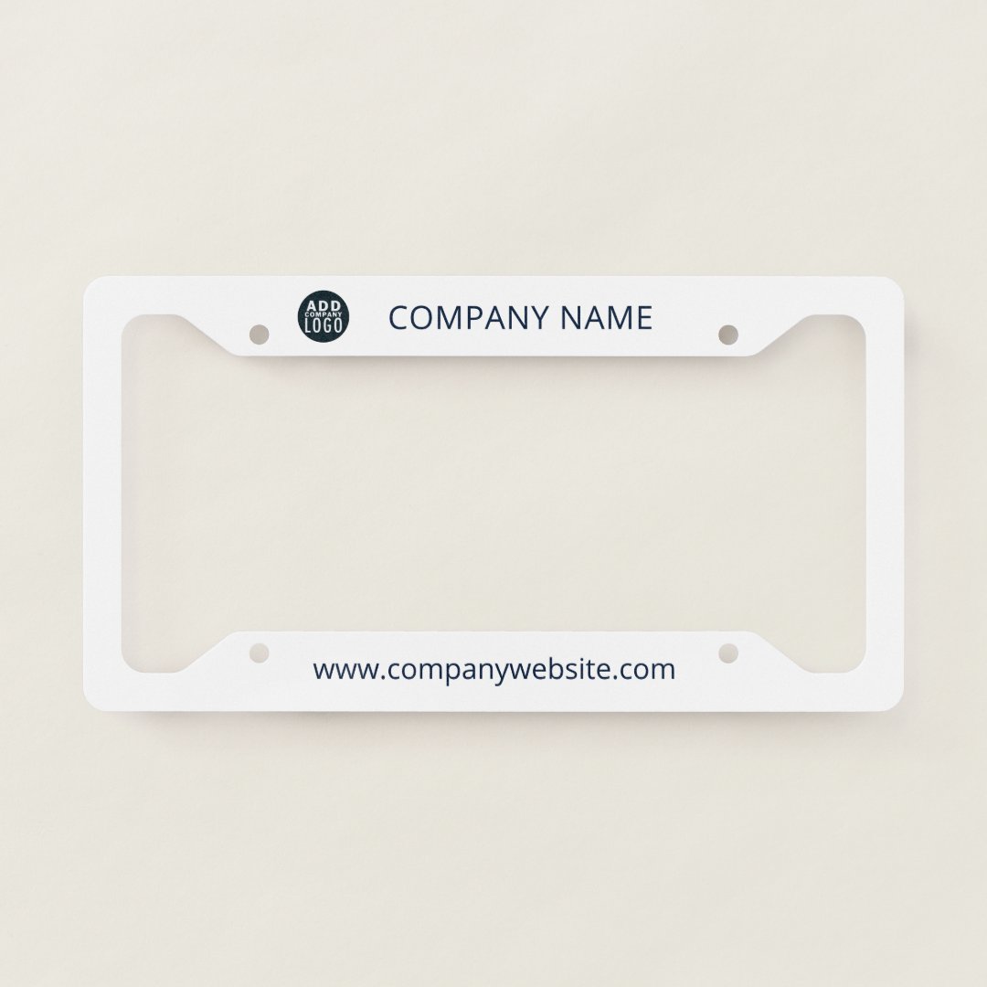 Company Logo with Name and Website License Plate Frame | Zazzle