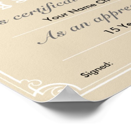 Company Long Service Award Certificate Poster | Zazzle