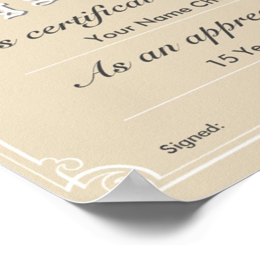 Company Long Service Award Certificate Poster | Zazzle