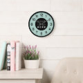 Company Minimalism Mint Green Custom Logo Large Clock | Zazzle