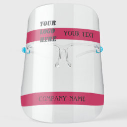 Company Name,Add Your Logo,Your Text Face Shield | Zazzle
