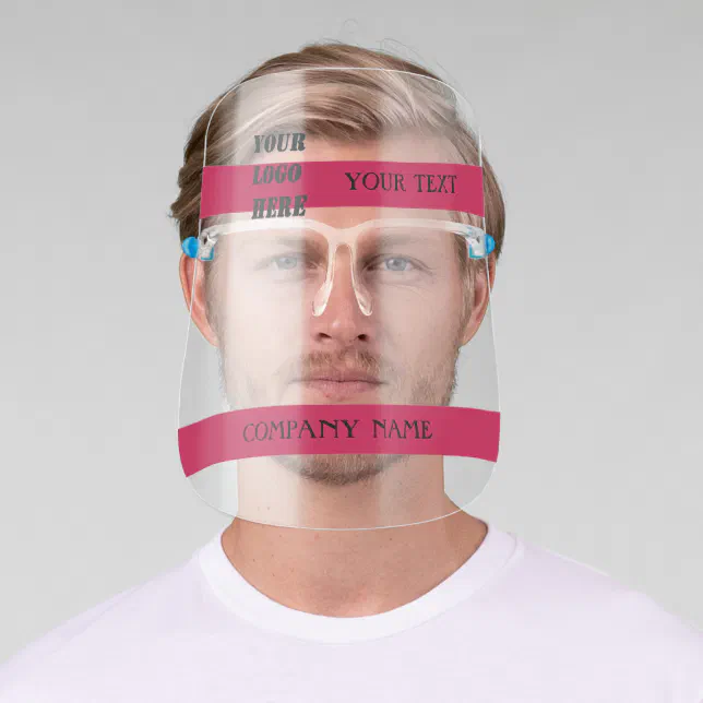 Company Name,Add Your Logo,Your Text Face Shield | Zazzle
