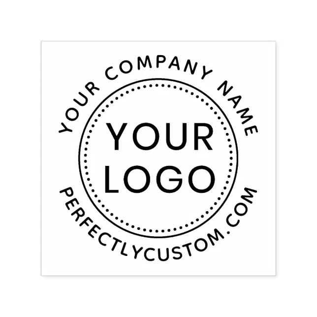 Company name and business URL custom logo template Self-inking Stamp ...
