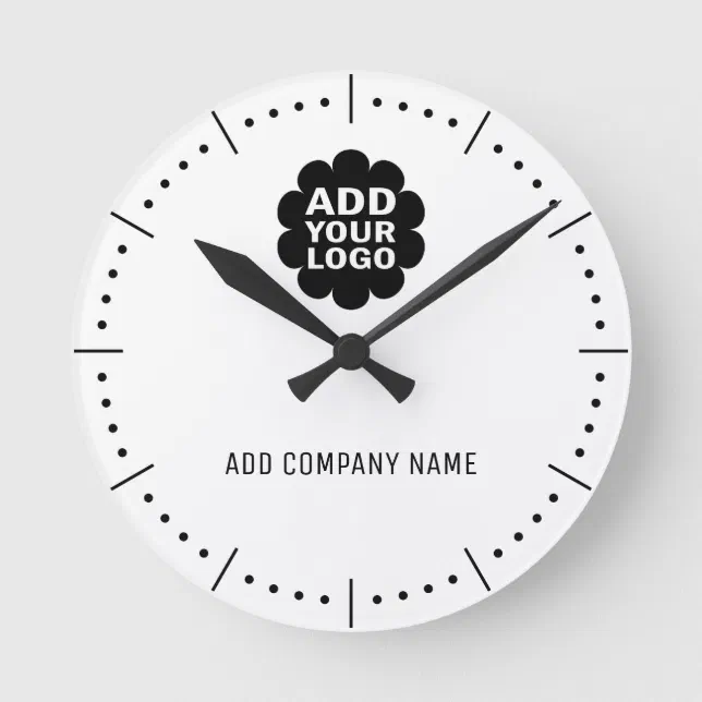 Company Name And Logo Corporate Promotional Round Clock | Zazzle
