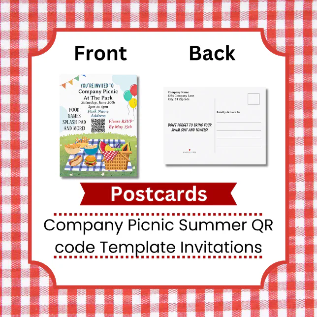 Company Picnic Summer QR code Template Invite | Zazzle