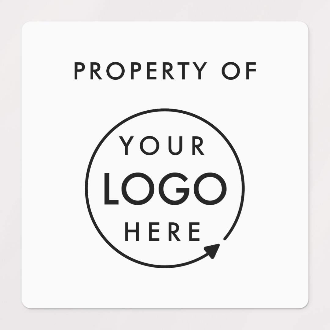 Company Property Logo | Business Asset Laptop Labels | Zazzle