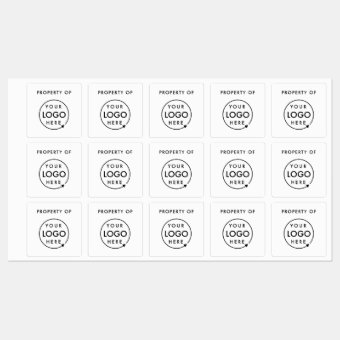 Company Property Logo | Business Asset Laptop Labels | Zazzle