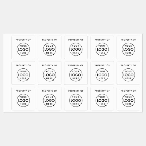 Company Property Logo | Business Asset Laptop Labels | Zazzle
