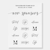 Company Sponsor Logos Elegant Event Backdrop Sign | Zazzle